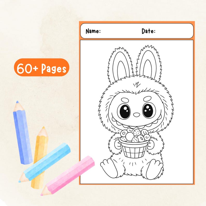 Labubu Lafufu Coloring Pages Bundle 64+ Cute Pages for Kids | PDF & PNG ...