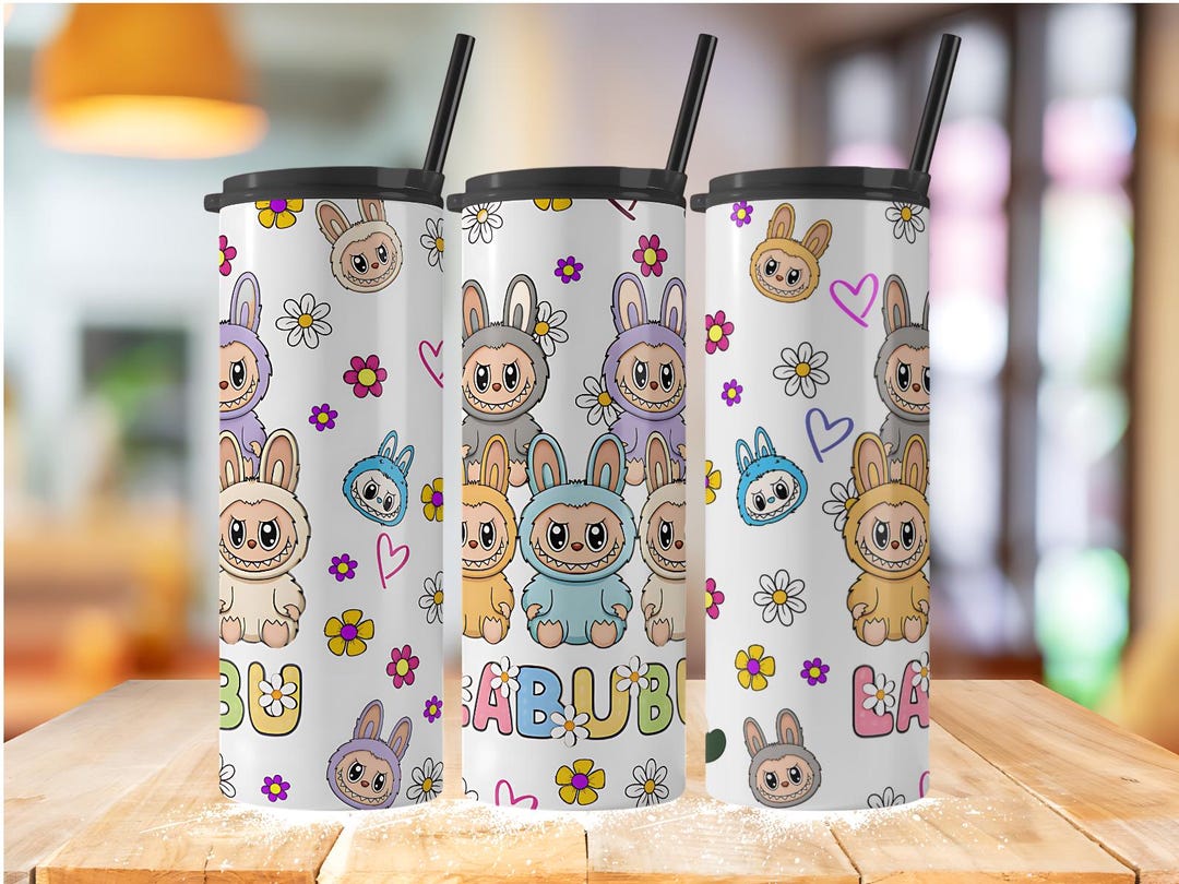 Funny Labubu Cartoon Tumbler Wrap PNG, 20oz Skinny Sublimation Design ...