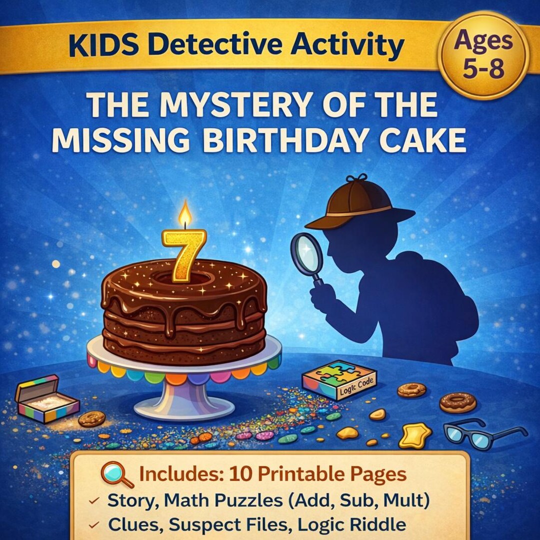 Kids Detective Mystery Game, Missing Cupcake Whodunit Party Activity ...