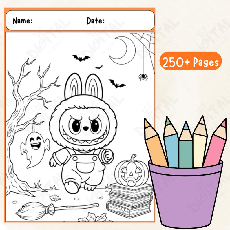 Labubu Coloring Pages | 250+ Cute Cartoon Designs (PDF) - Etsy