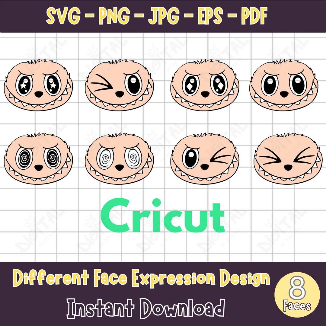 Christmas Labubu Faces SVG Set : Santa Claus, Grinch, Reindeer, Cricut ...