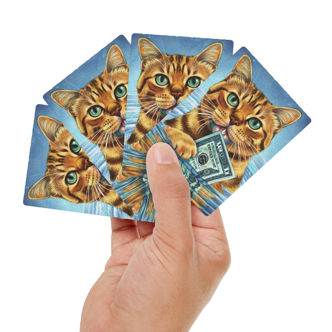 Cat Gambler Poker Cards Set, Perfect for Game Night, Card Games ...