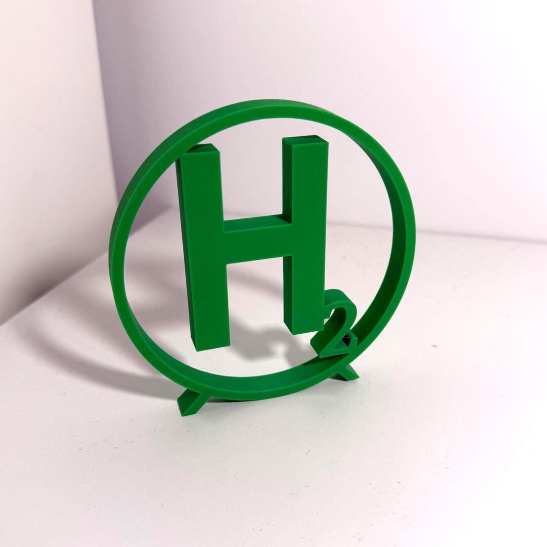 Green H2 Symbol | Green Hydrogen Decoration | Sustainability Gift | 3D ...