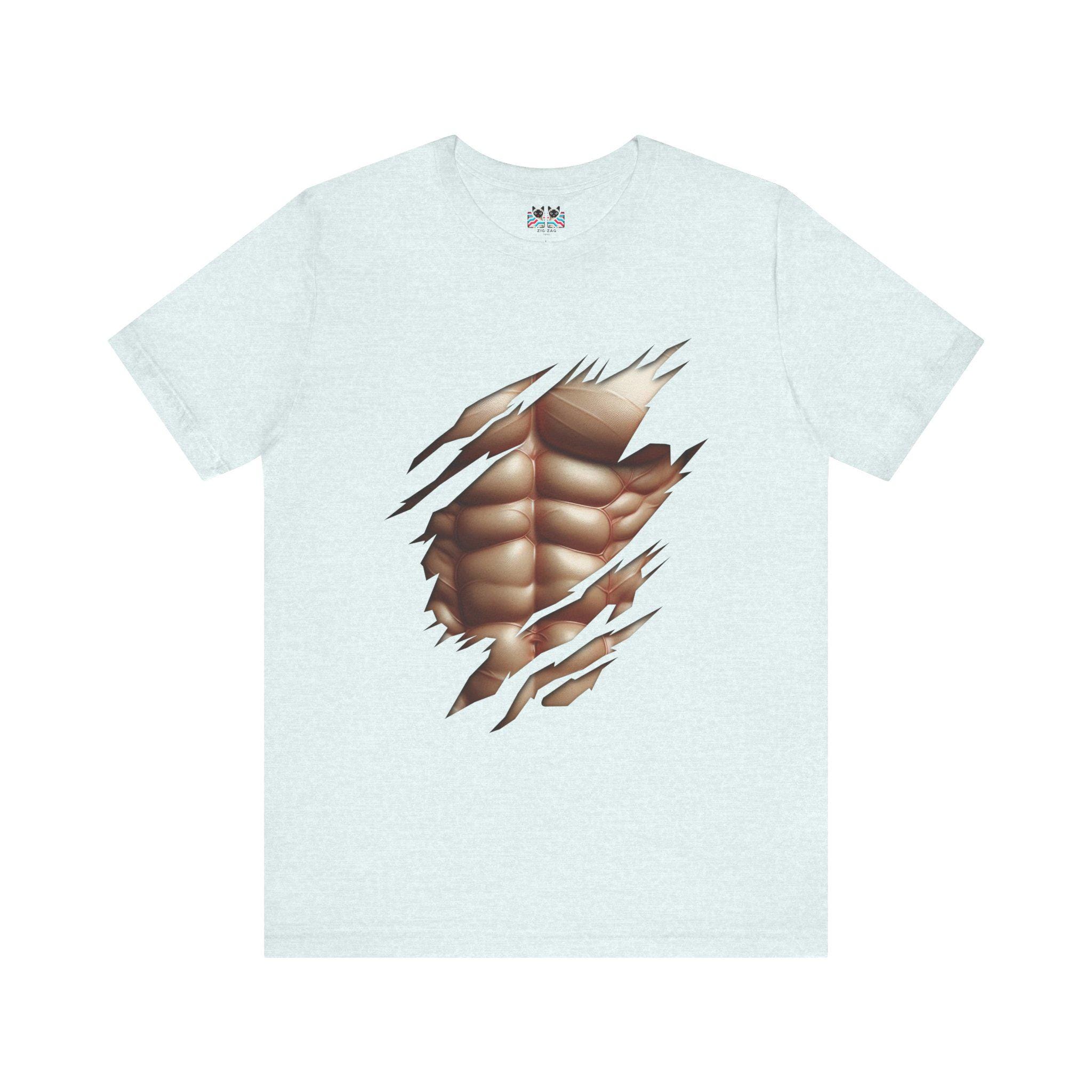 Fake Muscles Ripped Torn Chest - Six Pack Abs Workout T-shirt Unisex - Etsy