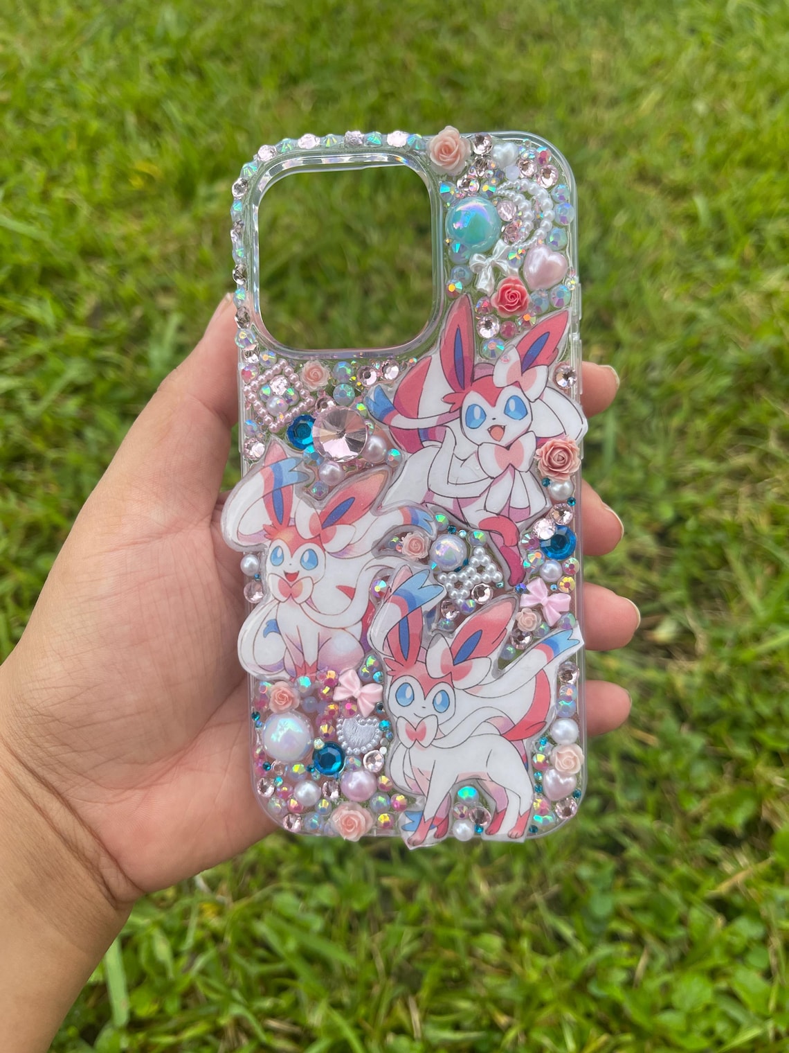 Kawaii Pink / White Anime Cartoon Monster Phone Case | Handmade (3D ...