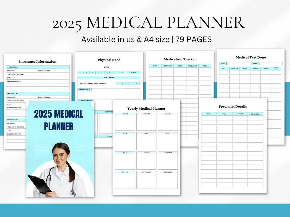 2025 Medical Planner: Health Management & Symptom Tracker (printable ...