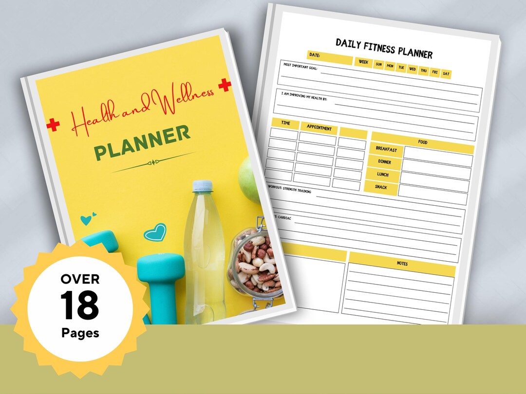Health & Wellness Planner | Fitness Tracker | Meal Planner Template ...