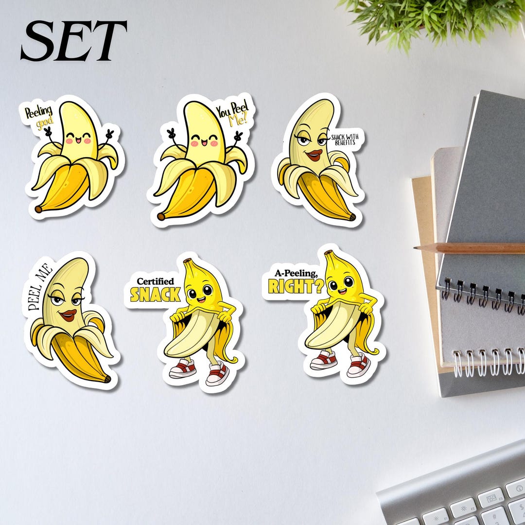 Funny Banana Sticker Set | Cute & Sassy Fruit Stickers | Peeling Good ...