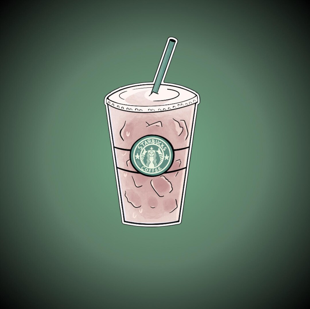 Custom Starbucks Iced Coffee Sticker | Glossy Sparkly Waterproof Vinyl ...