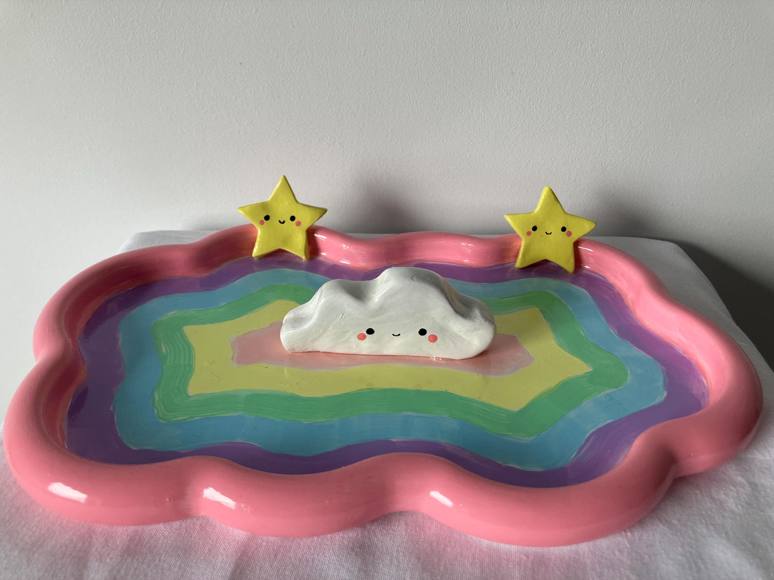 Decorated Rainbow Cloud Trinket Tray/dish - Etsy