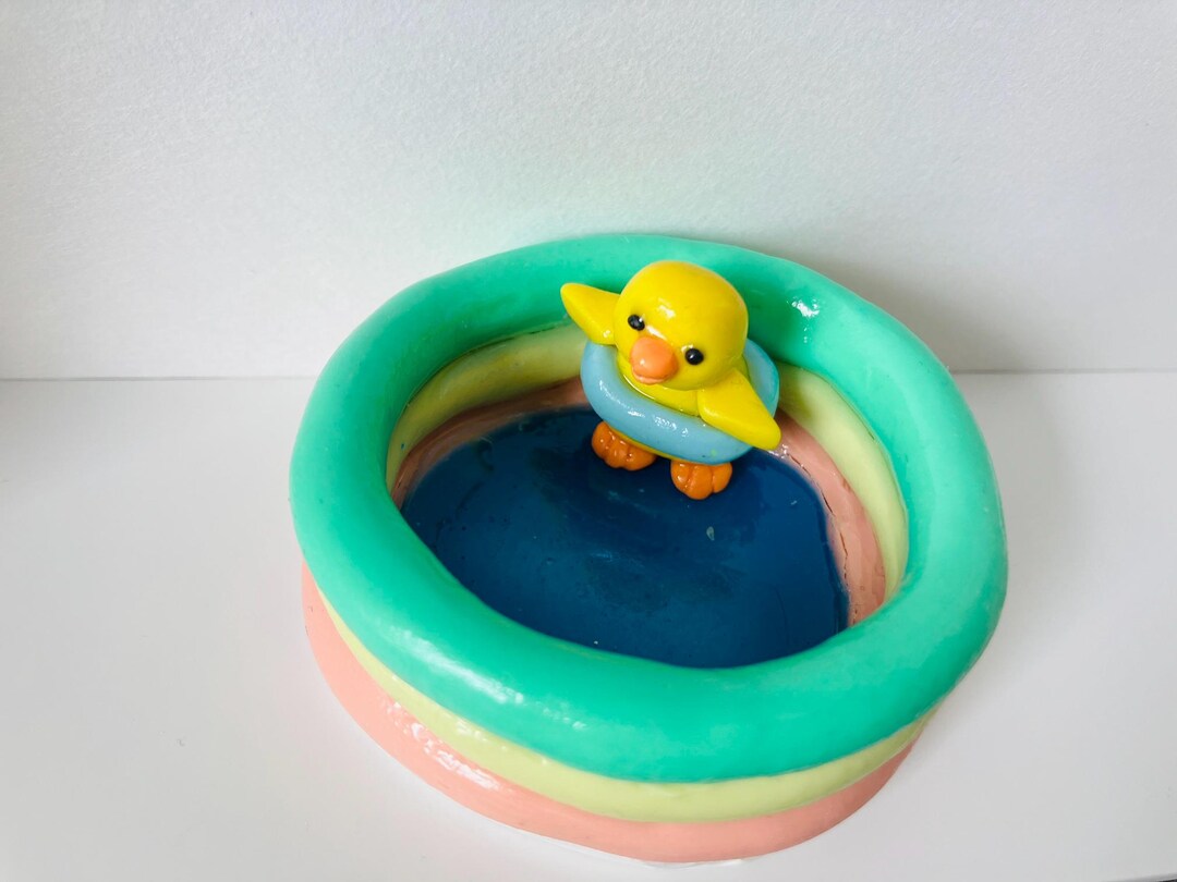 Super Cute Polymer Clay Inflatable Pool Trinket Dish With Removable ...