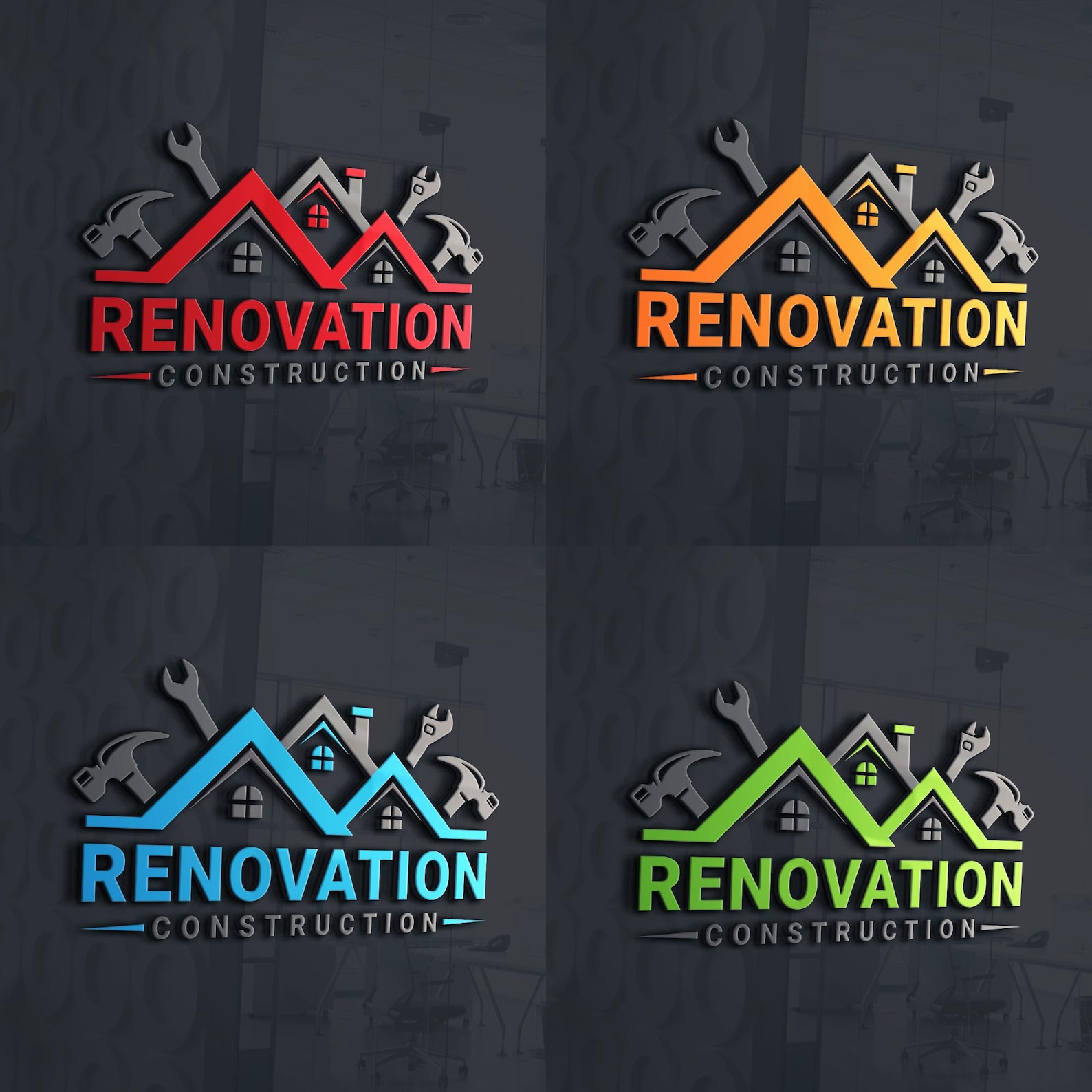 Custom Construction Logo, Handyman Logo, Contractor Logo, Roofing Logo ...