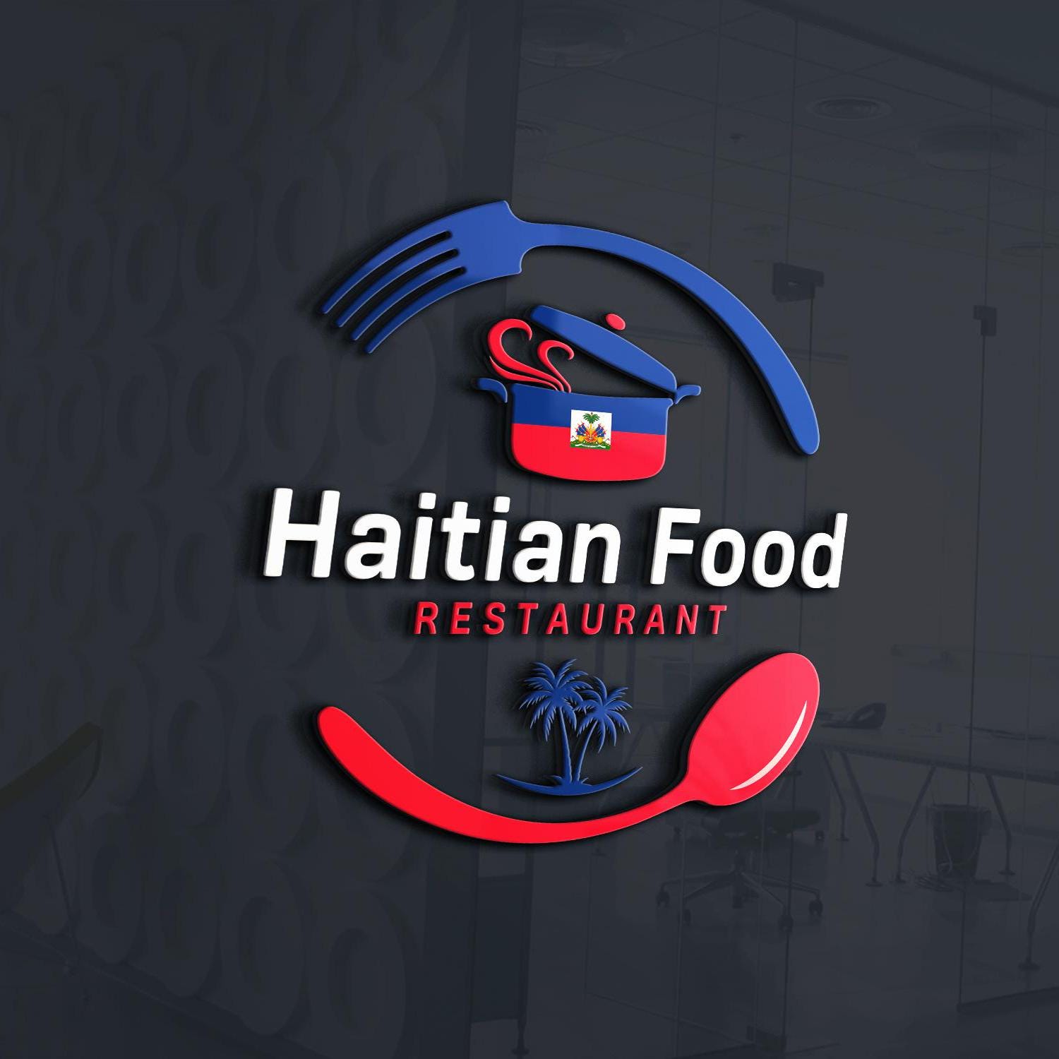 Haitian Restaurant Logo, Haitian Food Logo, Caribbean Restaurant Logo ...