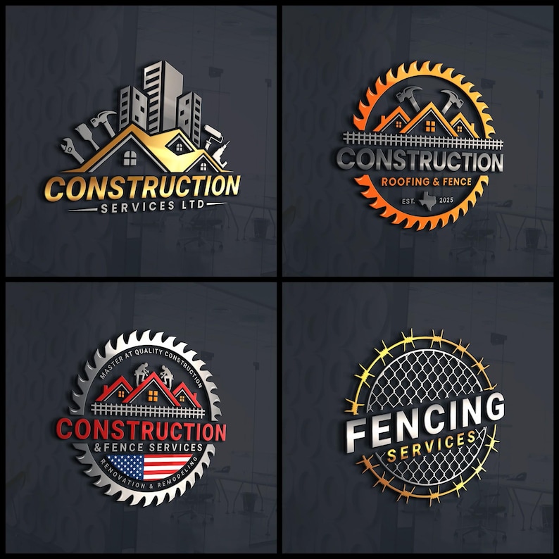 Custom Construction Logo Design: Professional Business Branding - Etsy