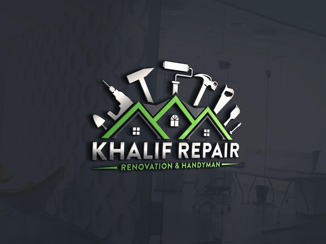 Construction Logo, Home Repair Logo Design, House Repair Logo, Home ...