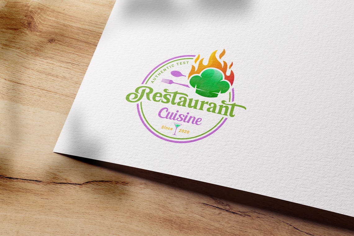 Modern Restaurant Cuisine Logo: 3D Food Service Design - Etsy
