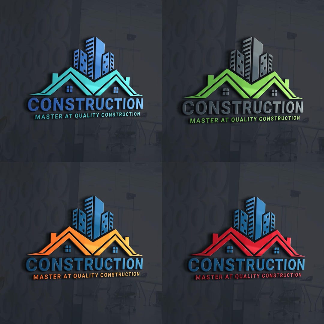 Modern Construction Company Logo Design: Premade Business Branding - Etsy