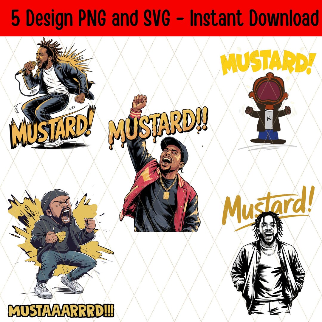 5 diseños de Kendrick Lamar Mustard PNG SVG, GNX, diseño de camiseta ...
