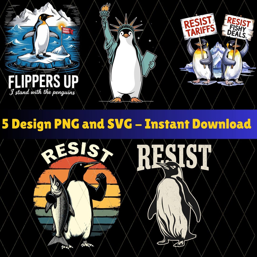 5 Design Penguin Resist Png Svg | Flippers up Download | I Did That ...
