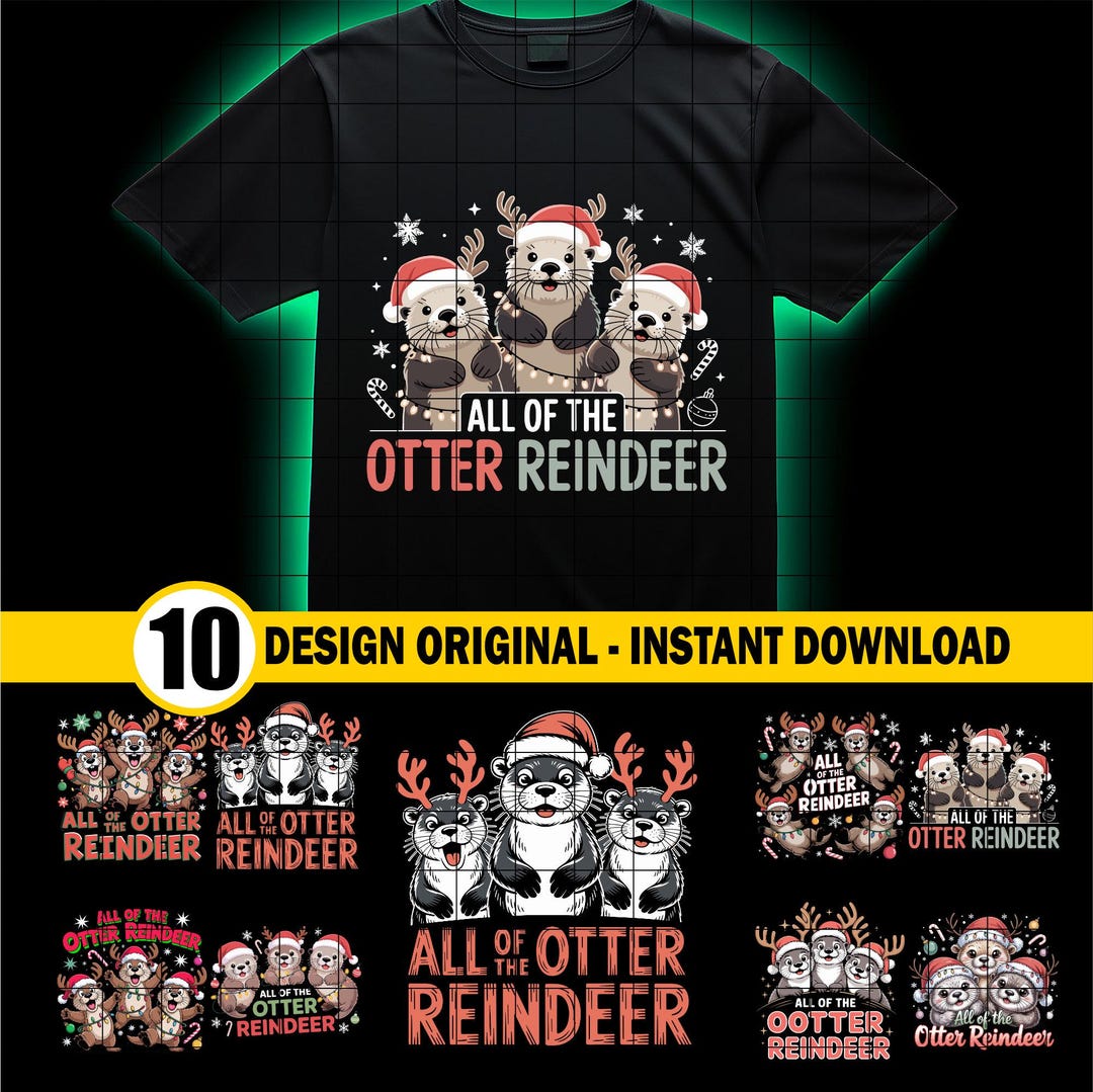 All of the Otter Reindeer Png, Xmas Animal Png,christmas Otters Png ...