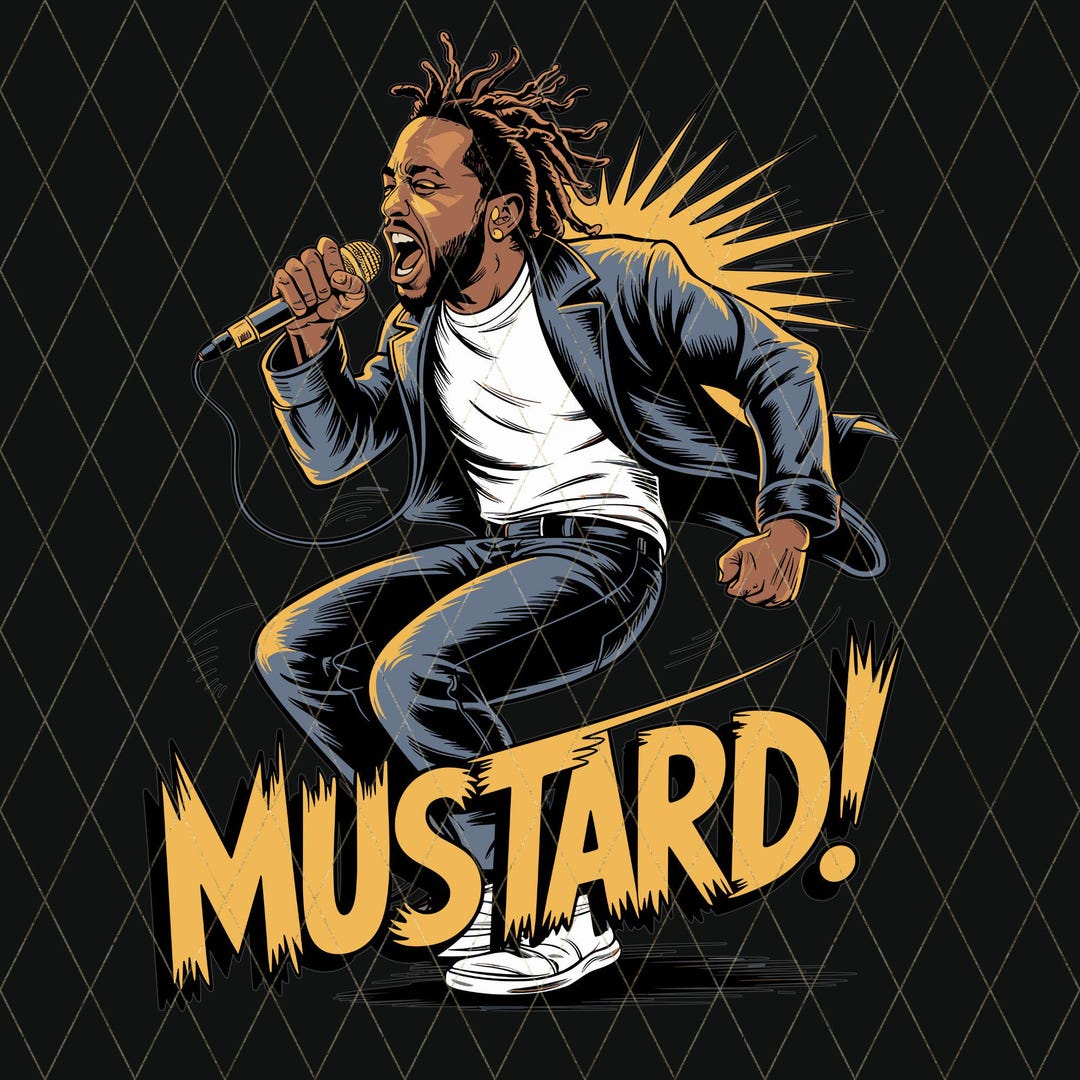 Funny Kendrick Lamar Mustard PNG SVG, GNX, Tv off Lyrics T-shirt Design ...