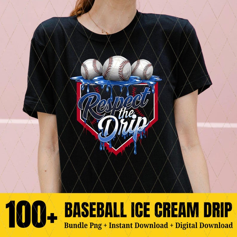 100+ Baseball Ice Cream Drip PNG SVG Bundle, Baseball Sport Team ...