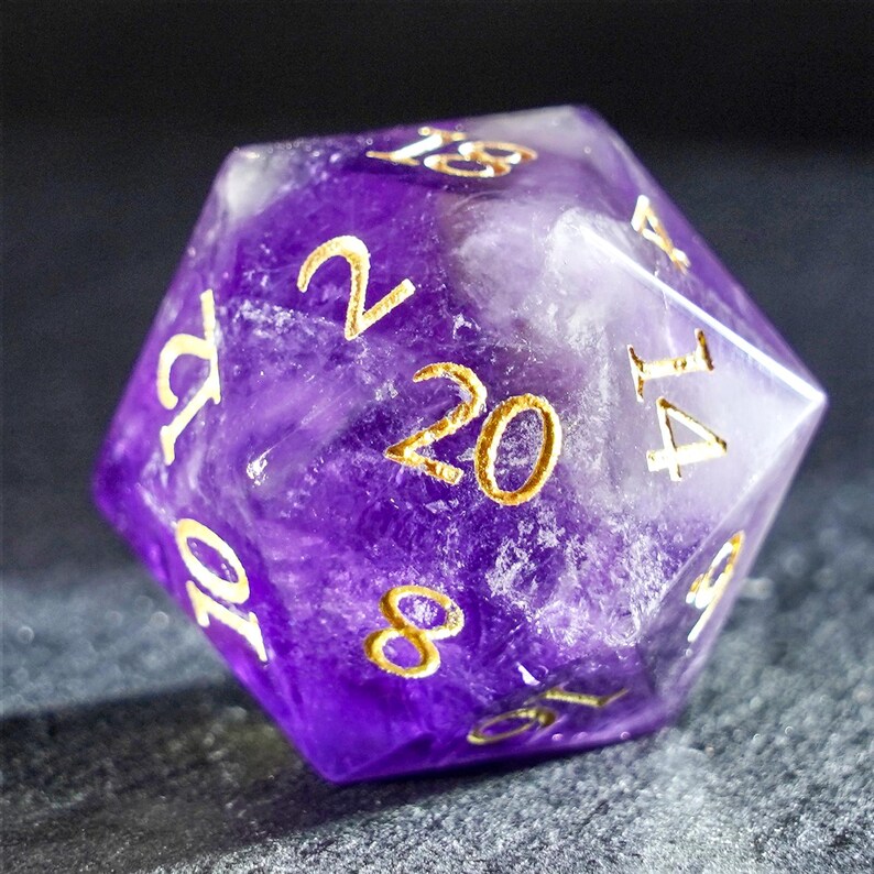 Dragonstone Logo Purple Dnd Dice Set Stone Amethyst Natural Gemstone ...