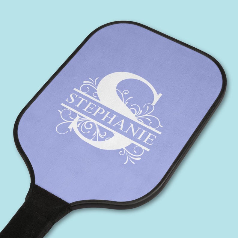 Personalized Pickleball Paddle: Floral Monogram and Name Single Paddle ...