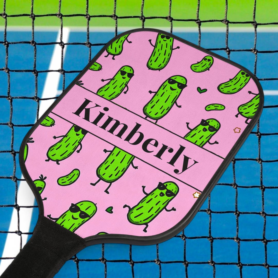 Personalized Pickleball Paddle: Funny Dancing Pickles Humorous Single ...