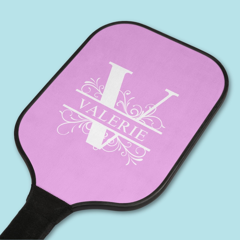 Personalized Pickleball Paddle: Floral Monogram and Name Single Paddle ...