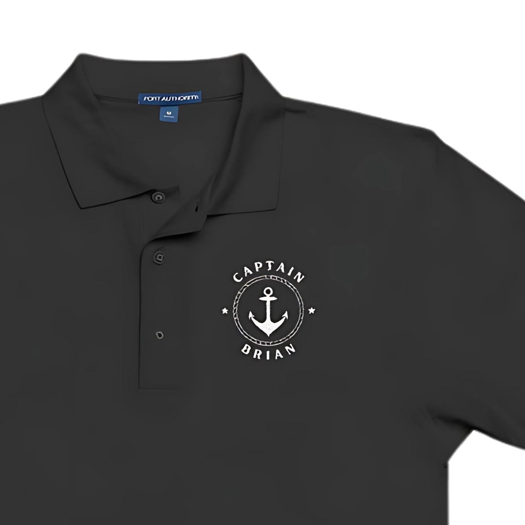 Personalized Captain Polo Shirt, Sailing, Boating, Yachting ...
