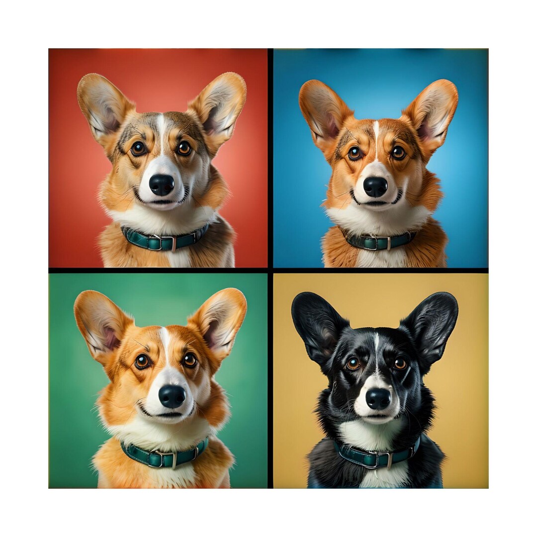 Corgi Pop Art Satin Posters, Fun Home Decor, Pet Lover Gift, Colorful ...
