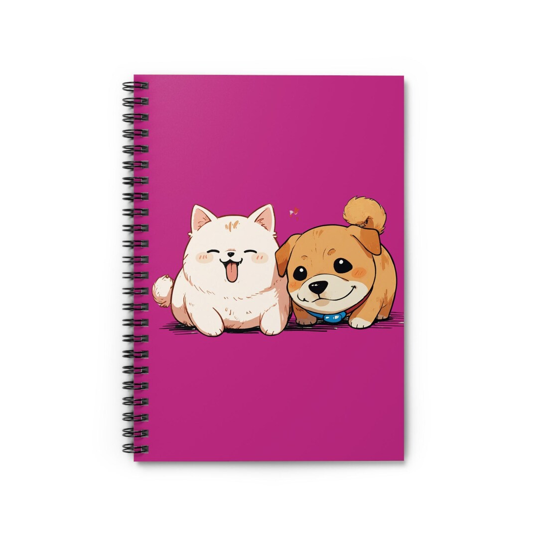 Pink Cute Pet Spiral Notebook Adorable Dogs Design, Perfect for ...