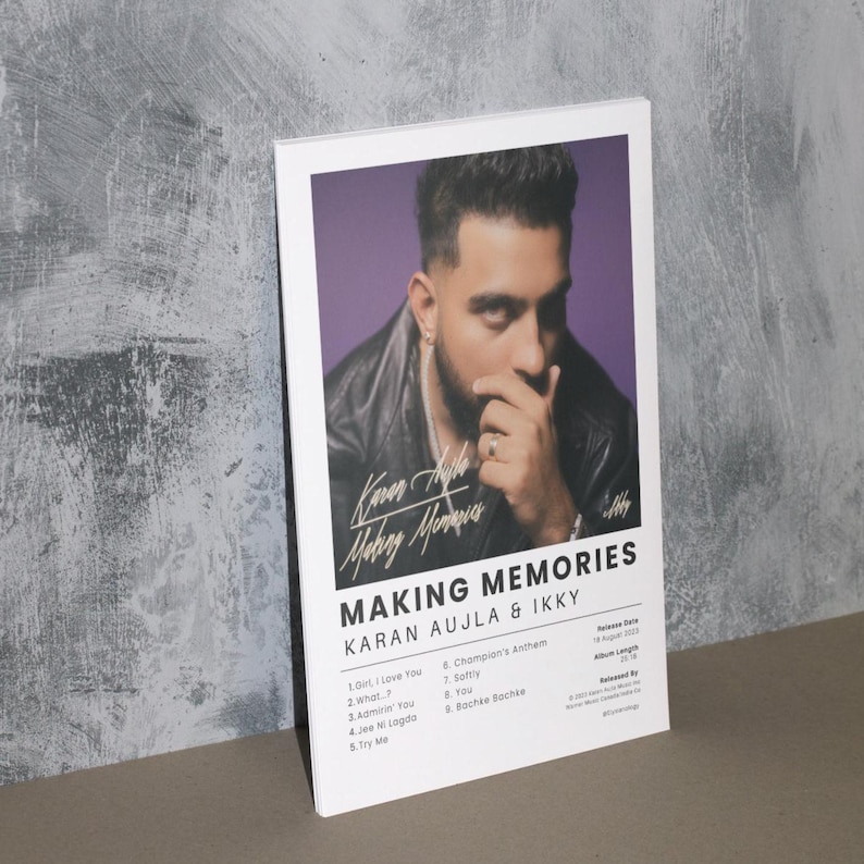 Karan Aujla 'making Memories' Album Poster: Punjabi Hip-hop Wall Art ...