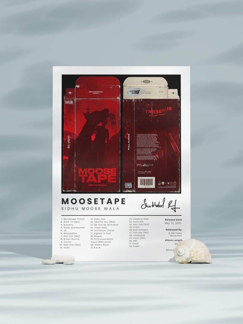 Sidhu Moosewala | Moosetape Album Poster | Punjabi Hip-hop Wall Art ...