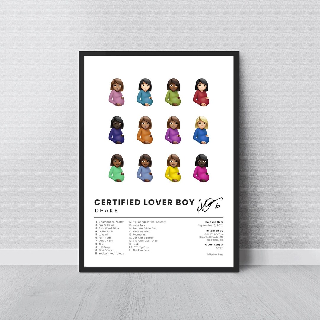 Drake Certified Lover Boy Poster | Hip Hop Wall Art | OVO Album Digital ...