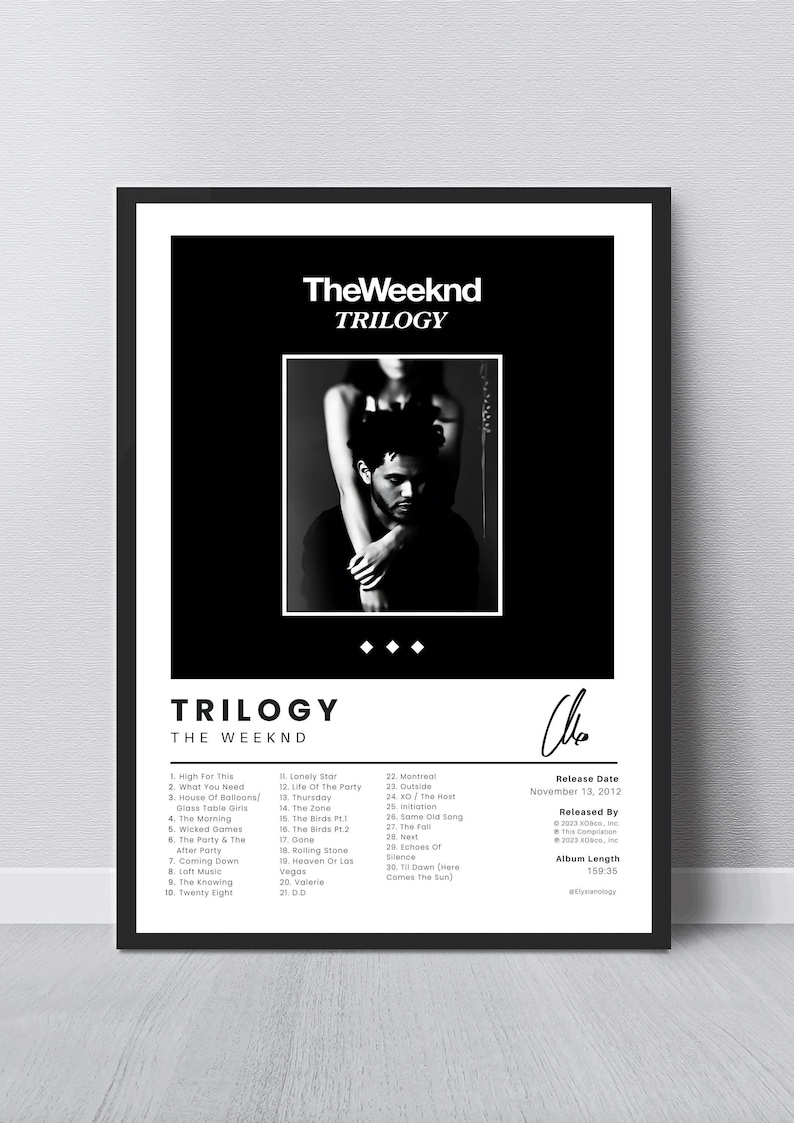 The Weeknd - Trilogy Album Poster | R&B Wall Art | XO Aesthetic ...