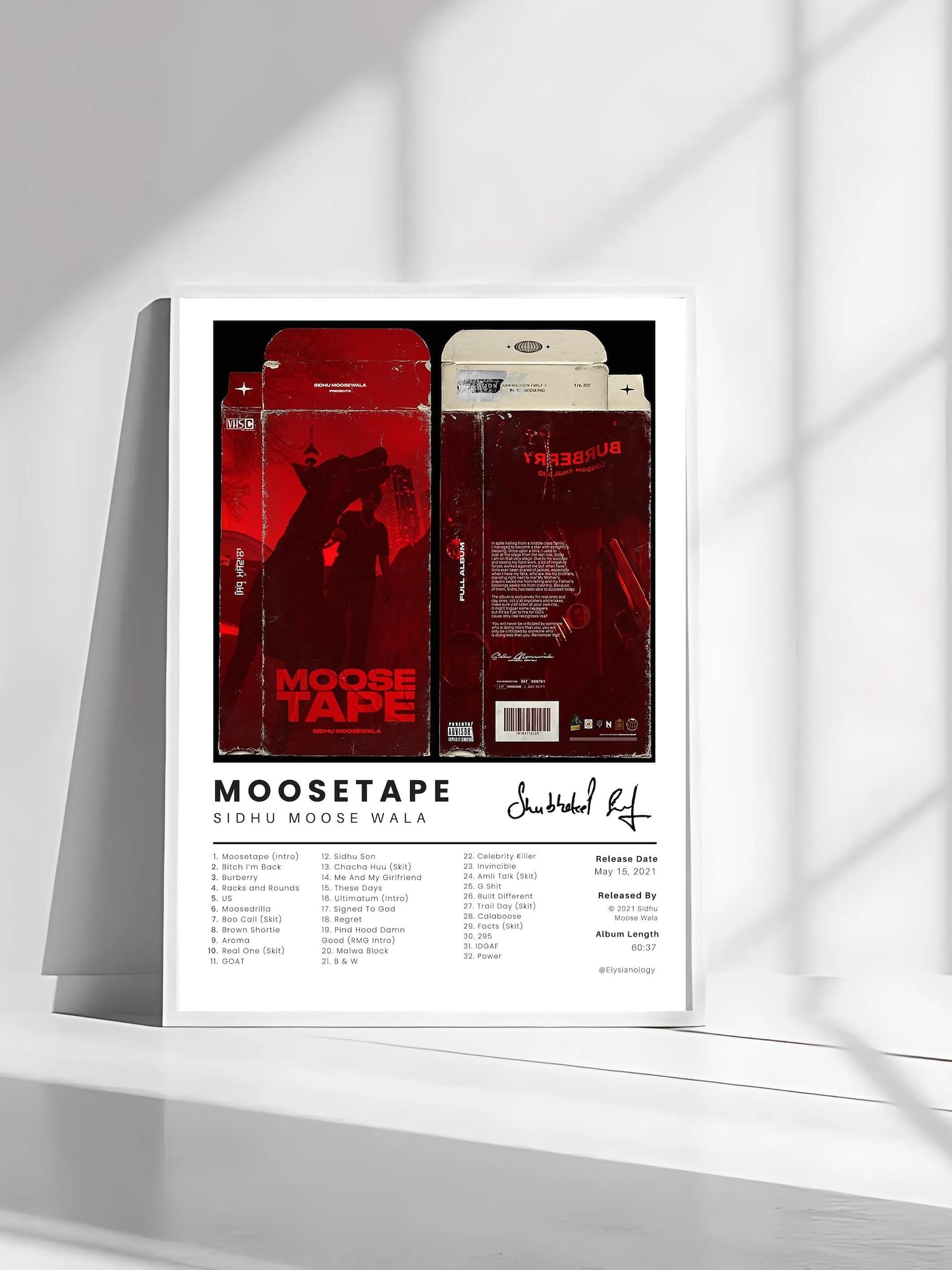 Sidhu Moosewala Moosetape Album Art Poster | Punjabi Hip-hop (digital ...