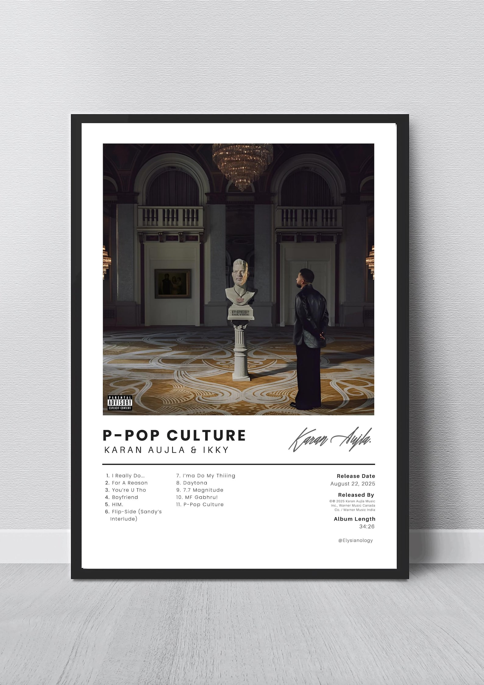 Karan Aujla | P-POP Culture Album Poster | Punjabi Hip-hop Wall Art ...