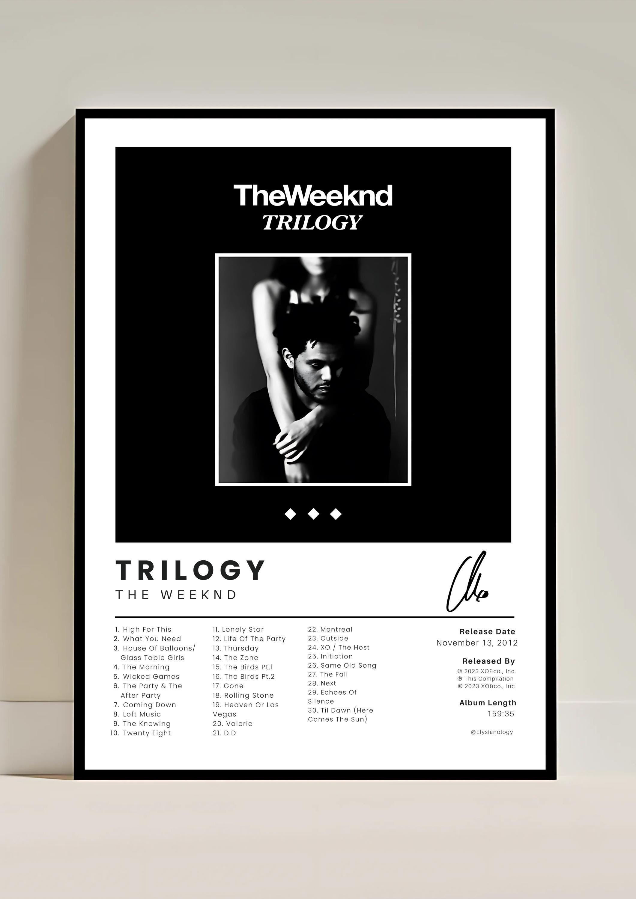 The Weeknd - Trilogy Album Poster | R&B Wall Art | XO Aesthetic ...