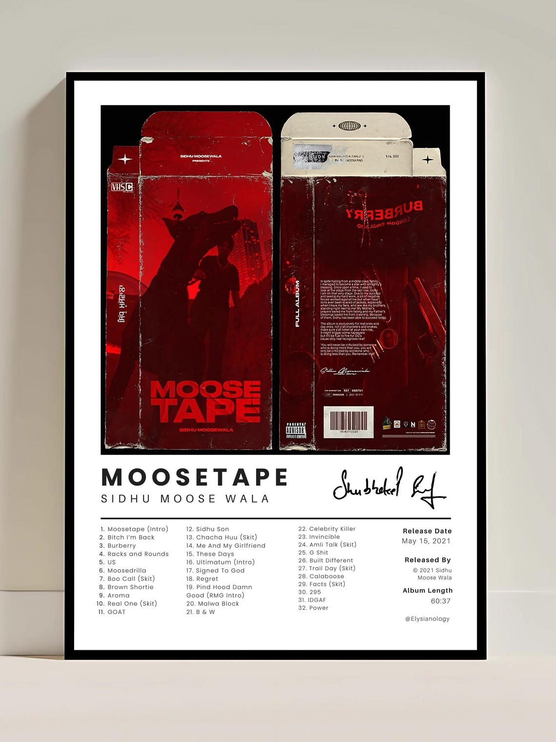 Sidhu Moosewala Moosetape Album Art Poster | Punjabi Hip-hop (digital ...