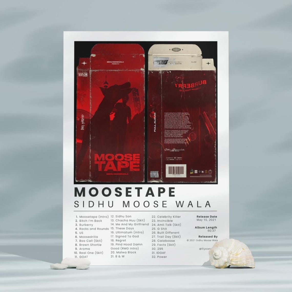 Sidhu Moosewala - Moosetape Album Poster | Punjabi Hip Hop | Bhangra ...