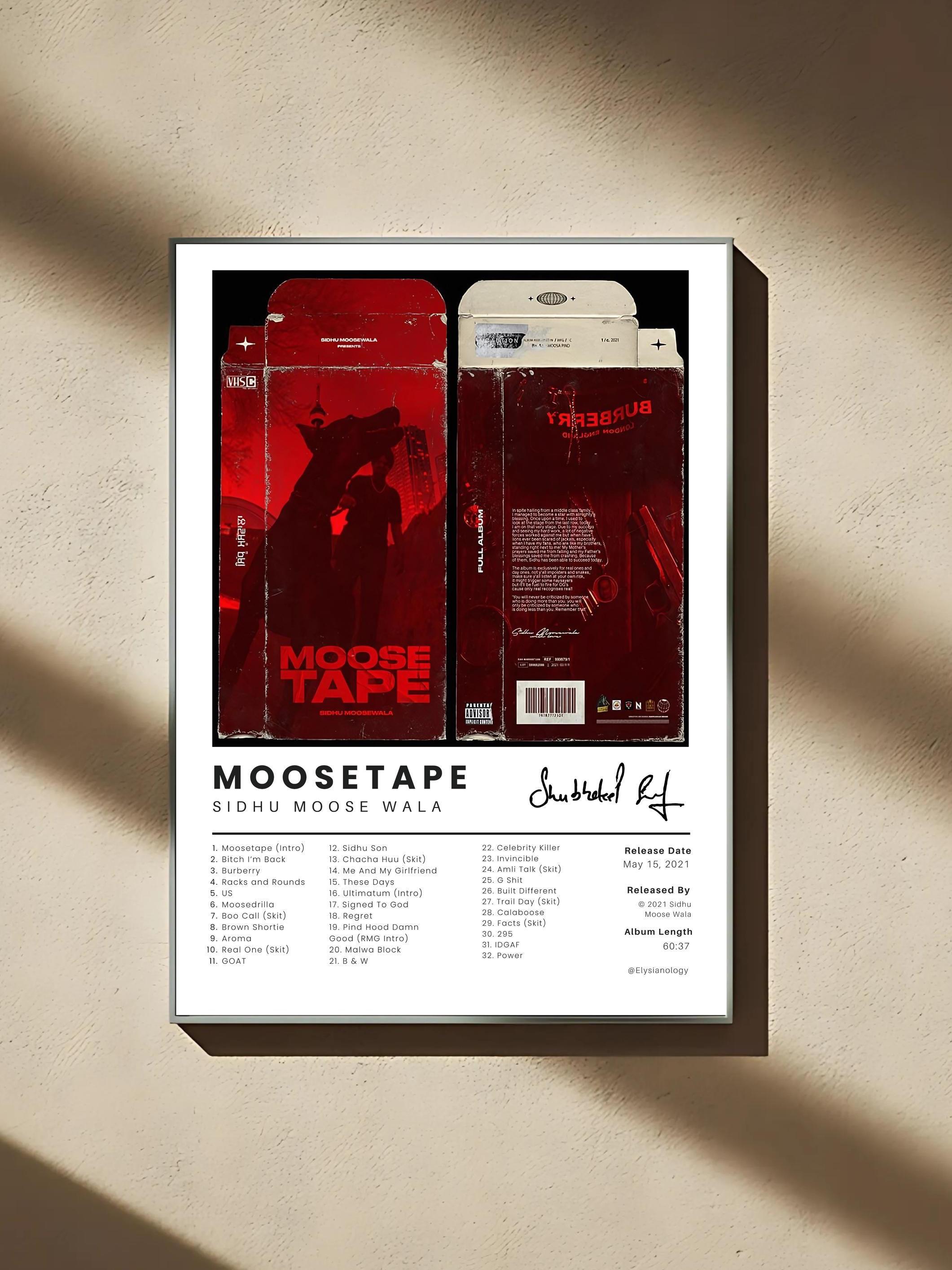 Sidhu Moosewala | Moosetape Album Poster | Punjabi Hip-hop Wall Art ...