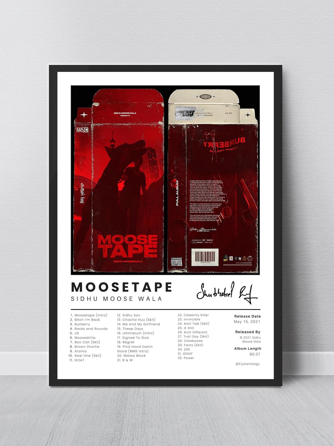 Sidhu Moosewala Moosetape Album Art Poster | Punjabi Hip-hop (digital ...