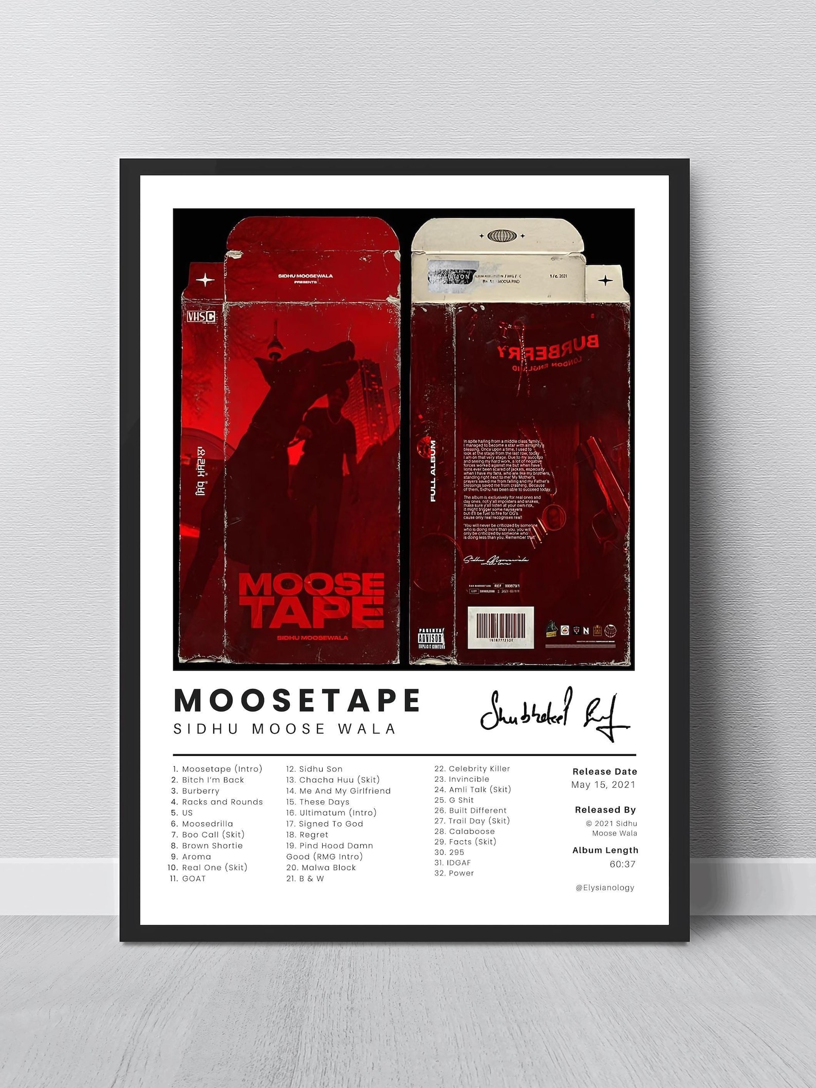 Sidhu Moosewala Moosetape Album Art Poster | Punjabi Hip-hop (digital ...