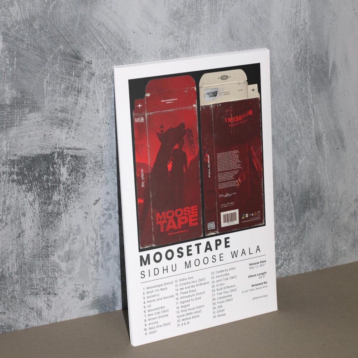 Sidhu Moosewala - Moosetape Album Poster | Punjabi Hip Hop | Bhangra ...