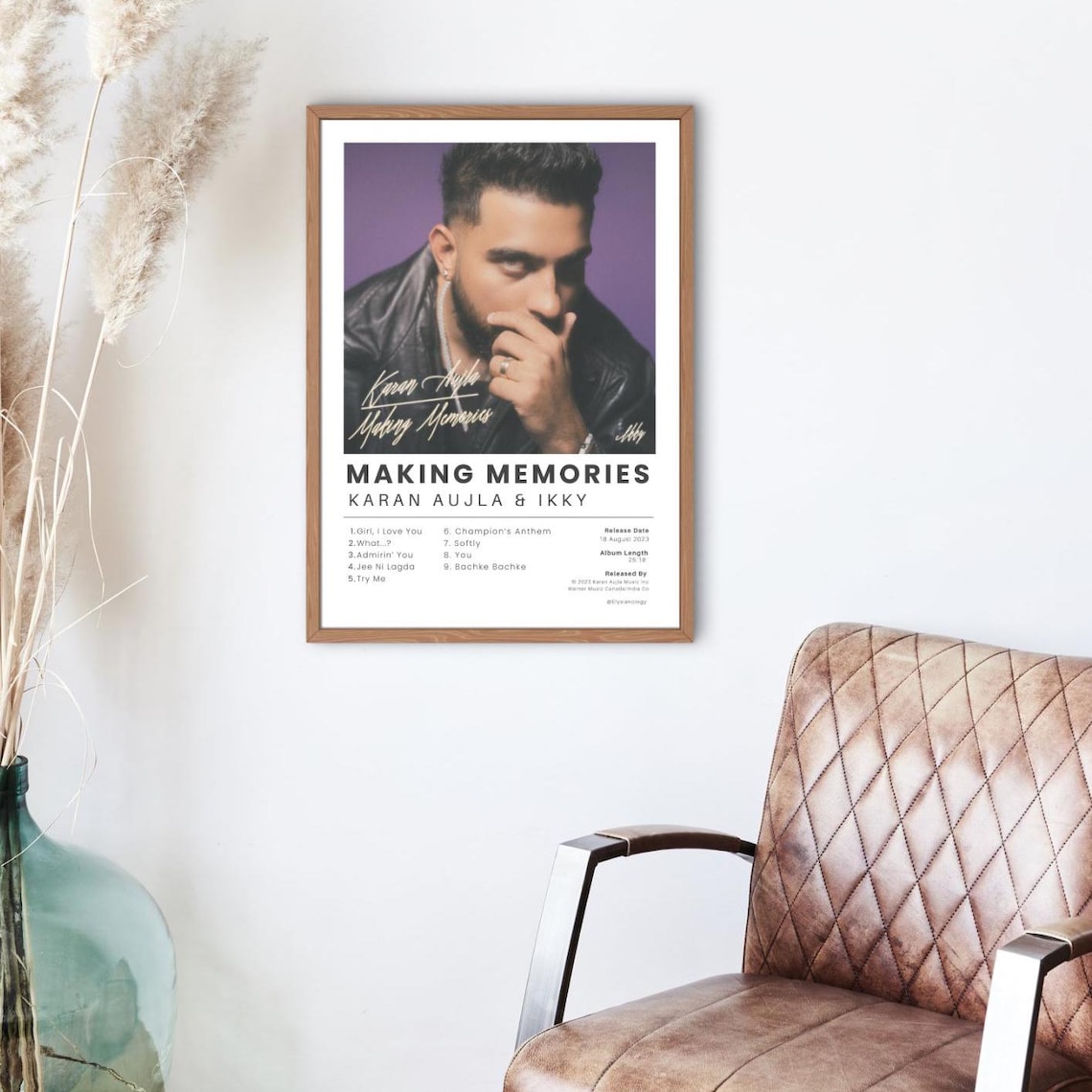 Karan Aujla 'making Memories' Album Poster: Punjabi Hip-hop Wall Art ...