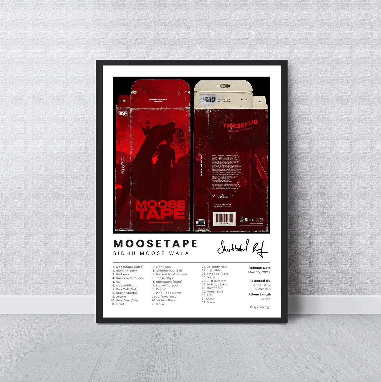 Sidhu Moosewala - Moosetape Album Poster | Punjabi Hip Hop | Bhangra ...