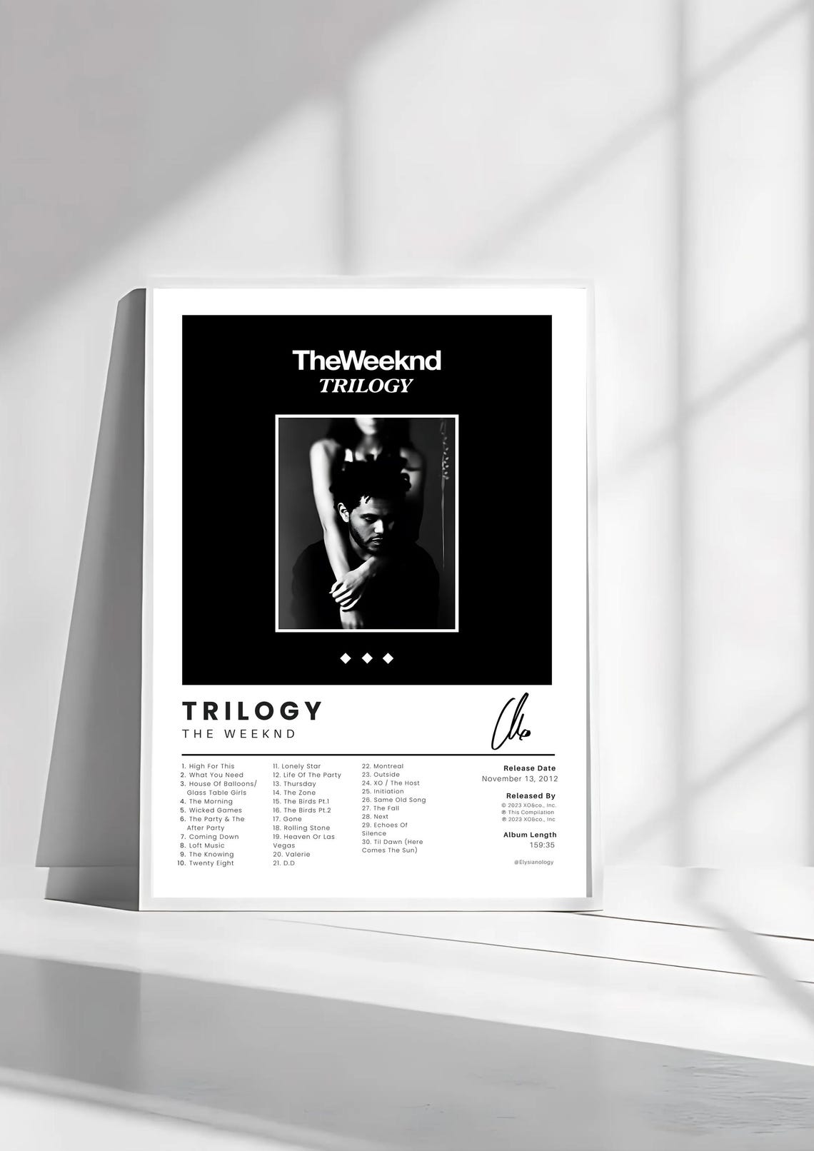 The Weeknd - Trilogy Album Poster | R&B Wall Art | XO Aesthetic ...
