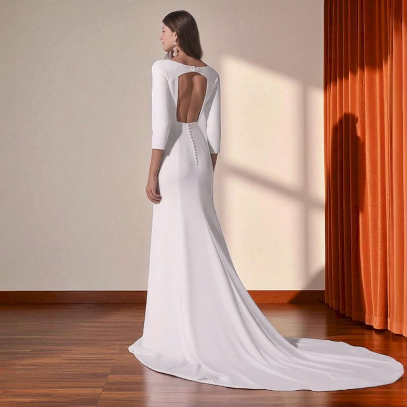 Modern Mermaid Crepe Wedding Dress - Etsy